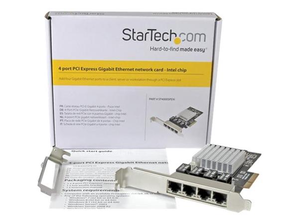 StarTech.com 4-Port Gigabit NIC - PCIe (ST4000SPEXI) | EE Store