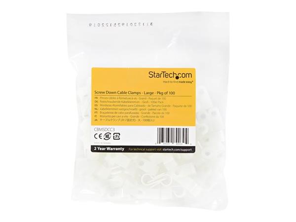 StarTech.com 100 Pack of Screw Down Cable Clamps - Large (CBMSDCC3 ...